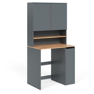 Vicco Armoire pour machine &agrave; laver 93.6x88.2cm - Anthracite/ch&ecirc;ne dor&eacute; - 2 &eacute;tag&egrave;res - Panneau de particules 16mm facile &agrave; entretenir