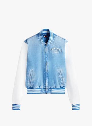 Tommy Hilfiger Bomber jean &agrave; manches contrastantes en coton