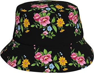 Generic Casual Chapeau de Pêcheur Motif Floral Chapeaux de Visière Funky Beach Sun Hat pour Femmes Golf Filles