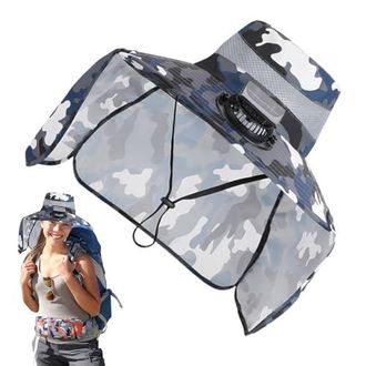 Generico Chapeau de ventilateur solaire - Casquette de Baseball Refroidissement &agrave; &eacute;nergie solaire | Chapeau pour Camionball de Baseball | Chapeau Snapback Rand