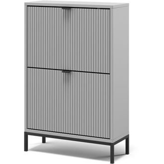 Vicco Benne à chaussures Eliza, Gris, 60x92cm avec 2 tiroirs pliants, Vicco