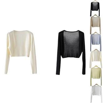 Generic Meetitsneeds Cardigan, cardigan l&eacute;ger, court, bol&eacute;ro ouvert sur le devant, 2 pi&egrave;ces - 1, Taille unique