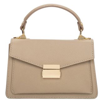 Estro & Luminara Kleine Beige Satchel Handtasche f&uuml;r Frauen aus Premium Italienischem Echtem Leder - - Bags - Damen - Beige - ONE SIZE