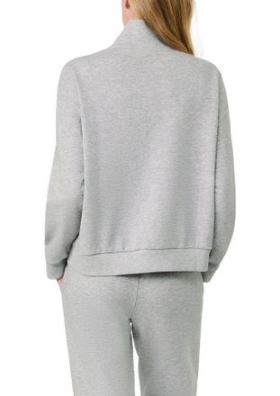 s.Oliver Sweater s.Oliver X Heidi Klum Troyer Sweatshirt mit Logo mit Troyer-Kragen / Logo-Print / meliert
