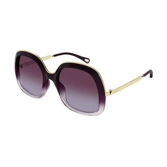 Chlo&eacute; Rechteckige Sonnenbrille - - Accessories - Damen - Gelb - 56 MM