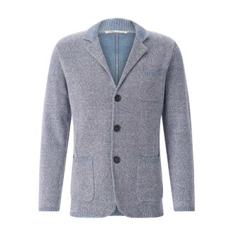 Maurizio Baldassari Cardigan im Blazer-Stil - - Knitwear - Herren - Blau - 5XL