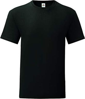 Fruit Of The Loom Iconic T Homme T-Shirt Manches Courtes Noir M 100% Coton Slim Fit