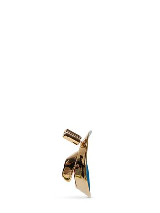 Marni Womens Earrings Astral Blue Enameled Metal Spiral Brass