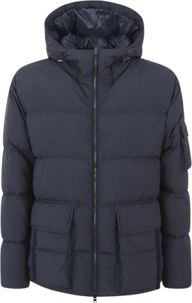 Herno Homme, Vestes, Bleu, Taille: 2XL Hooded Nylon Down Jacket