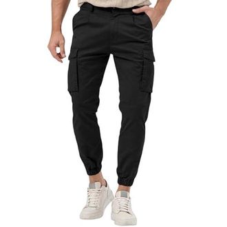 Generic Pantalon chino pour homme - Couleur unie - Pantalon de jogging baggy - Taille &eacute;lastique - Pantalon chino respirant - Pantalon de travail stretch avec 