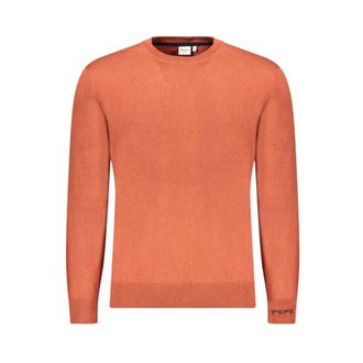 Pepe Jeans London Brauner Baumwollpullover mit Stickerei - - Knitwear - Herren - Orange - S