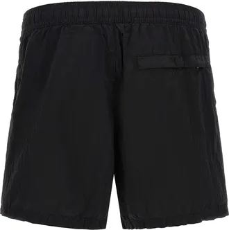 Stone Island Wrinkled Nylon Cargo Shorts - Black