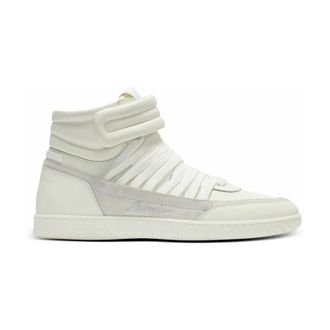 Balmain Baskets montantes &agrave; lacets Swan - Homme - Chaussures - Blanc - Taille: 43 EU
