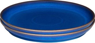 Denby Teller aus glasiertem Ton, 2 Stück, Imperial Blue, 26 cm D
