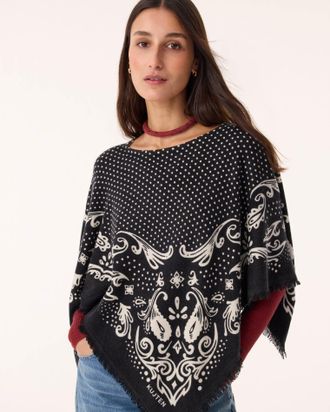 Kujten Poncho cachemire &agrave; pois - Poncho Ponchana Dot