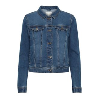 Ichi Denim Jacke Gewaschen Med. Blau - - Jackets - Damen - Blau - S