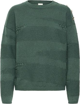 Ichi Ichi, Femme, Pulls, Vert, Taille: 40 FR Ihastra LS3 Strik 20124627