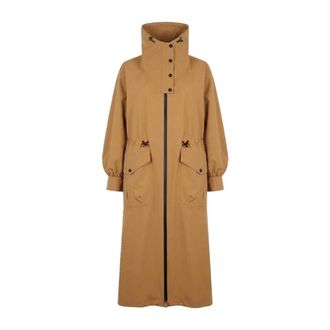 Herno Langer Trenchcoat mit Trichterkragen - - Coats - Damen - Braun - M