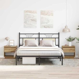 vidaXL Table de nuit avec tiroir 2 pcs ch&ecirc;ne artisanal 45 x 34 x 44 cm Vidaxl