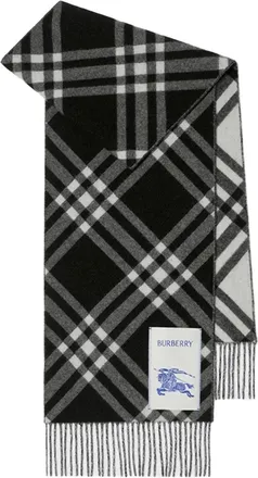 Burberry Check Cashmere Scarf - Black