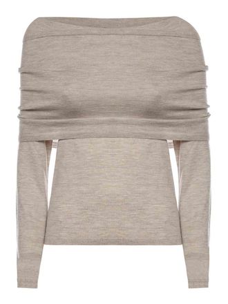 Max Mara Rundhalspullover - Beige