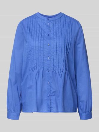 Milano Regular Fit Bluse mit Rundhalsausschnitt und gelegten Falten