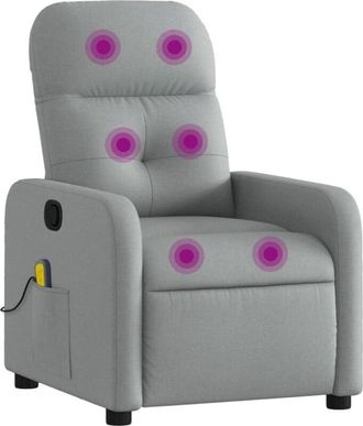 vidaXL Massage-Relaxsessel, hellgrauer Stoff vidaXL
