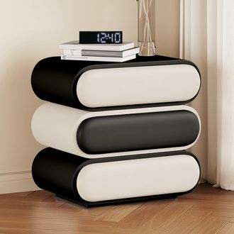 Generic Beistelltische for Schlafzimmer, Farbblockierter Nachttisch Mit Drehbarer Schublade, Bodenstehende Schrankbeine for B&uuml;Cher, Ornamente