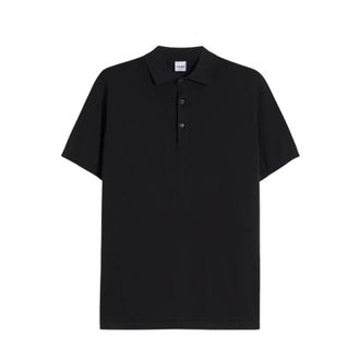Aspesi Homme, Tops, Noir, Taille: XL Polo en coton avec boutons en nacre