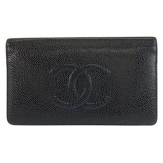 Chanel Portefeuille long vintage doccasion (bi-pli) - Femme - Pre-owned - Noir - Taille: ONE Size