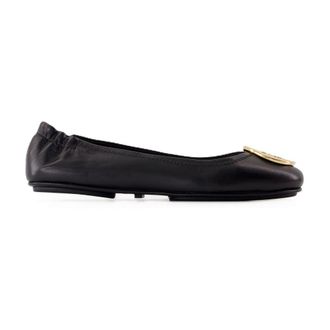Tory Burch Womens Ballerina Black Lambskin