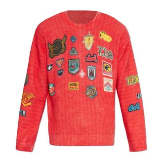 Diesel K-Patcy Pullover - - Knitwear - Herren - Rot - S