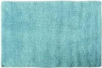 MSV 140957 Badeteppich in Baumwolle, hellblau, 45 x 70 x 15 cm, Blue, 45 x 70 cm