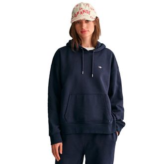 GANT Damen Shield Hoodie Kapuzenpullover, Evening Blue, L EU