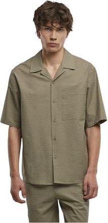 Urban Classics Tb6409-relaxed Seersucker Short Sleeve Shirt, Paleolive, 3XL Hommes