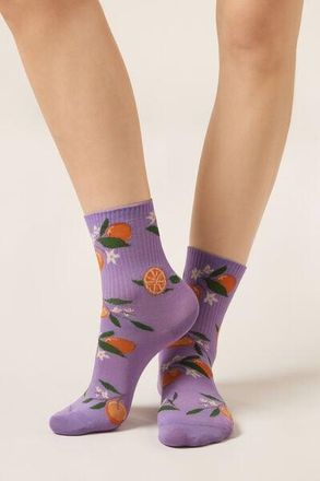 Calzedonia Socken Mit Food-motiven Violett