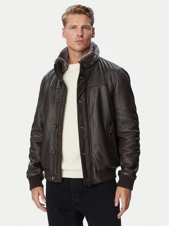 Milestone Lederjacke MSNewton 631014 21465 Dunkelbraun Regular Fit