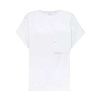 Alpha Studio Taschen-T-Shirt im Giro-Stil - - Tops - Damen - Wei&szlig; - L