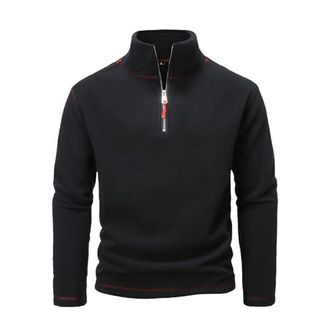Generic Pull en polaire pour homme - Automne/hiver - Manches longues - Col montant - Haut - Sweat &agrave; capuche dext&eacute;rieur - Sans capuche - Veste de sport &agrave; manch