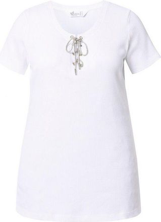 Miamoda T-Shirt T-Shirt Slim Fit Glitzersteinchen-Bindeband