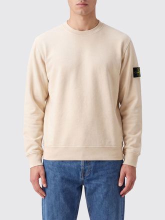 Stone Island Sweat-shirt &agrave; col ras du cou en coton avec &eacute;cusson logo Compass sur la manche