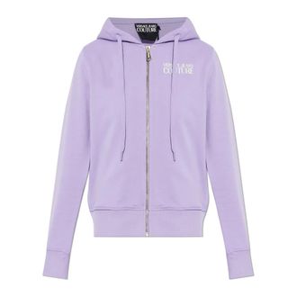 Versace Jeans Couture Femme, Sweatshirts et sweats &agrave; capuche, Violet, Taille: 38 FR Sweat &agrave; capuche zipp&eacute;