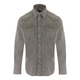 Alessandro Gherardi Homme, Chemises, Gris, Taille: 3XL Chemise en Coton C&ocirc;tel&eacute; avec Poches