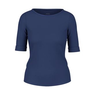 Marc Cain T-shirt classique &agrave; demi-manches - Femme - Tops - Bleu - Taille: 38 FR