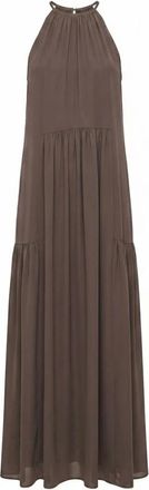 PESERICO Femme, Robes, Brun, Taille: 38 FR Longue Robe en Georgette