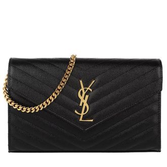 Saint Laurent Crossbody Bags - Ysl Chain Wallet Monogram - Gr. unisize - in Schwarz - f&uuml;r Damen