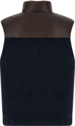 Brunello Cucinelli Paneled Feather-Padded Vest - Navy