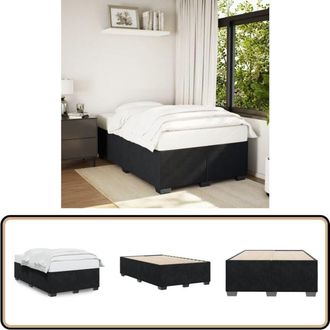 vidaXL Bettgestell ohne Matratze Schwarz 120x200 cm Samt - Samtsofa - Doppelbett - Boxspringbetten - Schlafzimmermöbel - Schwarzes Bett
