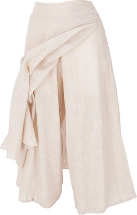 Guru Shop Ethno Hosenrock, Boho Maxirock, Sommerrock - Leinenfarben, Damen, Baumwolle, Size:L/XL