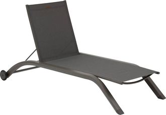 Hesperide Liegestuhl jimani anthrazit & Graphit 2 räder aus Aluminium und texalin